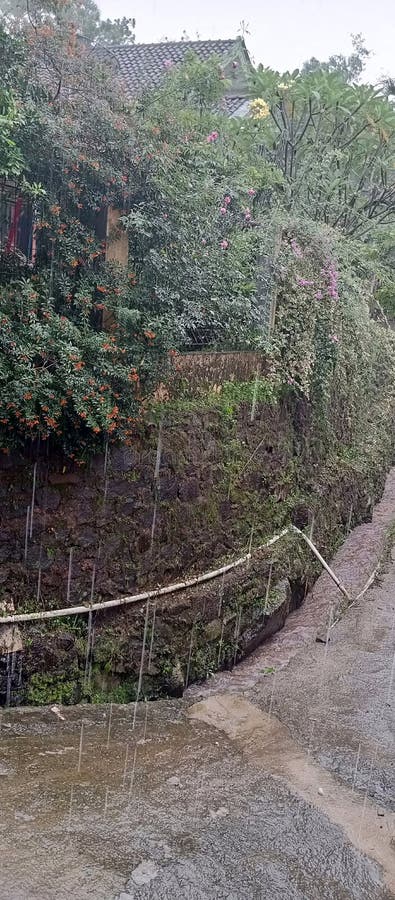 Rain Flows Down into the River, through Pipes Stock Image - Image of ...