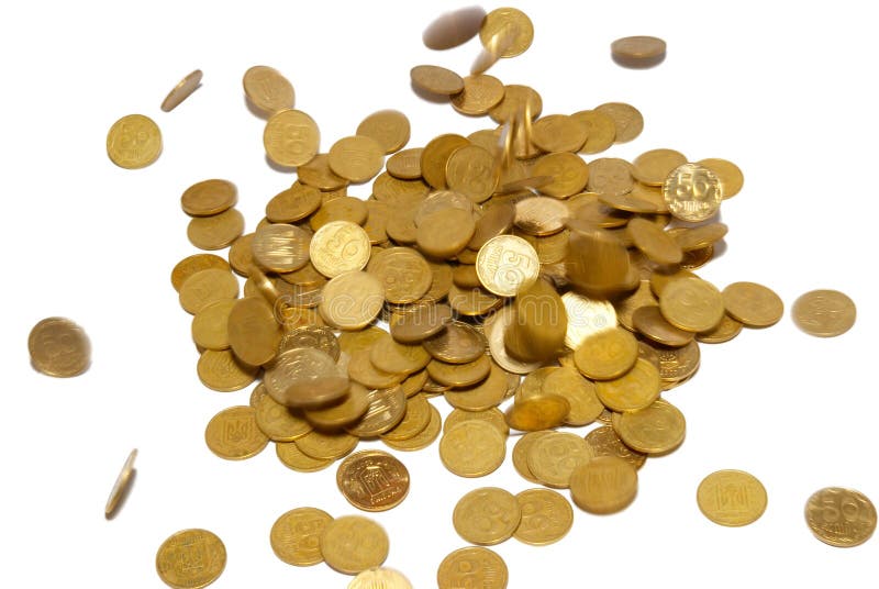 Rain of gold coins. stock photo. Image of care, money - 6320308