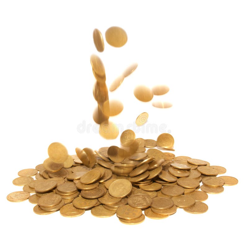 Rain of golden coins stock photo. Image of banking, icon - 44773638