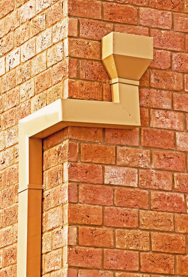 Brick Wall and Rain Gutter stock image. Image of pipe, city - 188401
