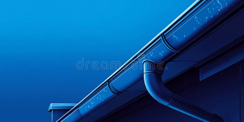 Rain Gutter on Building Against Clear Blue Sky with Minimal Design ...