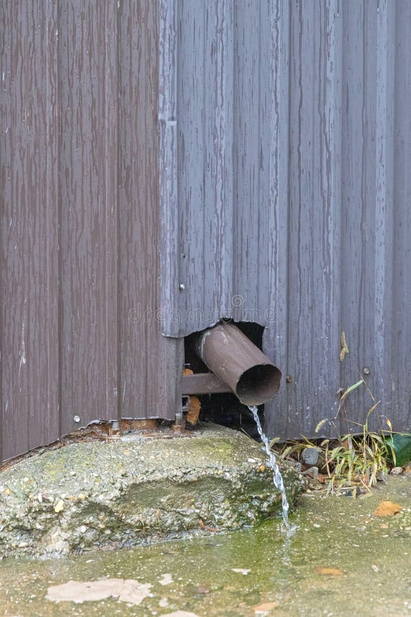 Rain Gutter Flow stock photo. Image of leaking, 2021 - 234338046