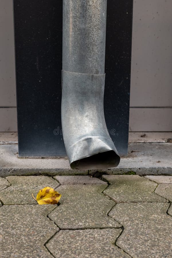 Rain Gutter in Front of a House Wall Stock Image - Image of pipeline ...