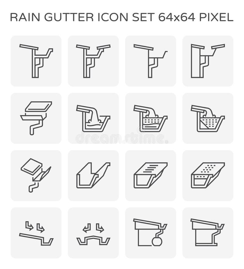 Rain Gutter and House Roof Logo Template. Roof Downspout Vector Design ...