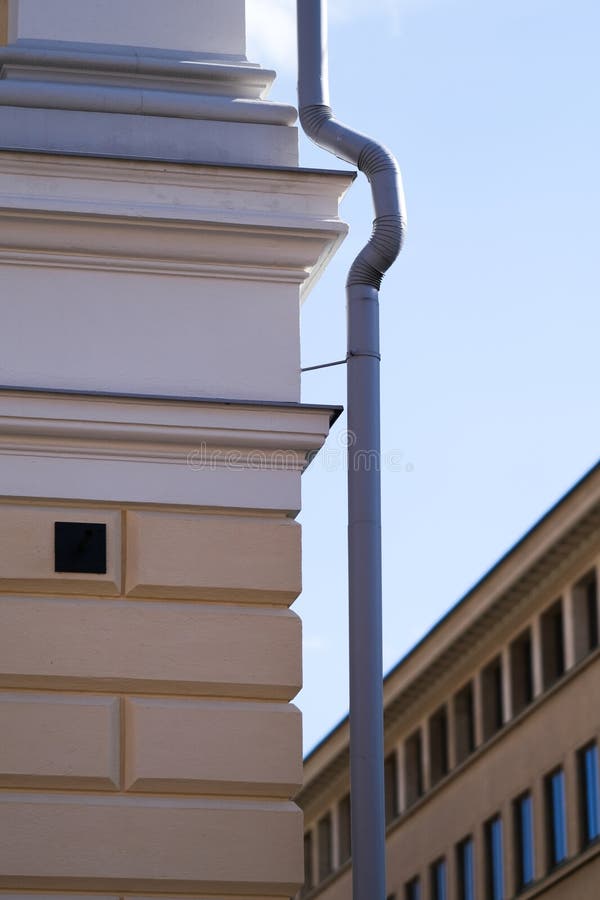 Rain gutter pipe stock image. Image of architecture - 382378147