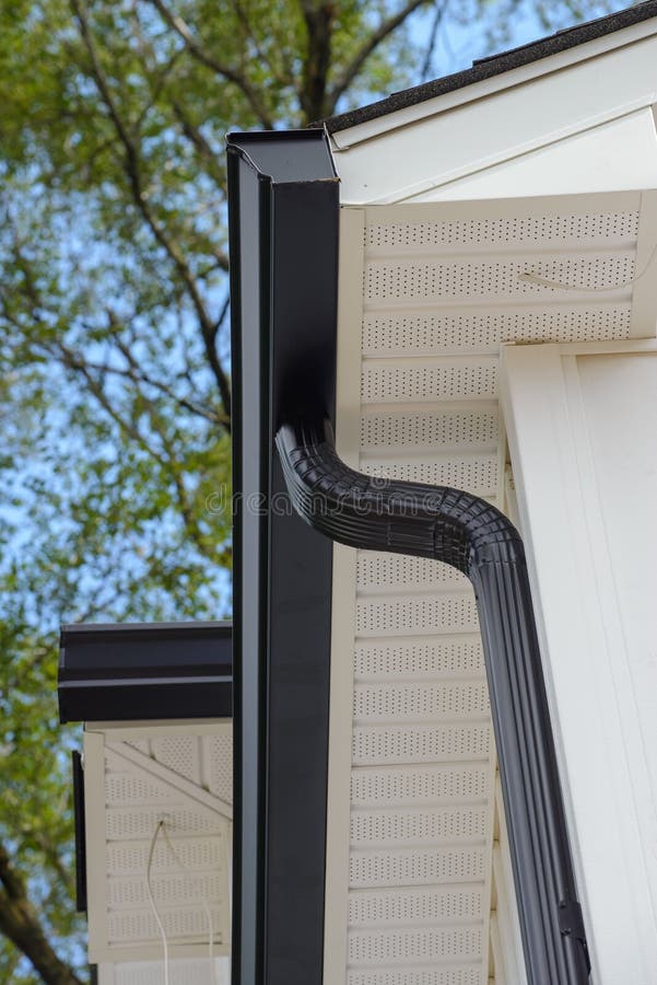 Rain gutter of roof stock photo. Image of residential - 362560452