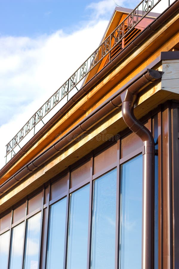 Rain gutter system stock image. Image of house, corner - 38783055