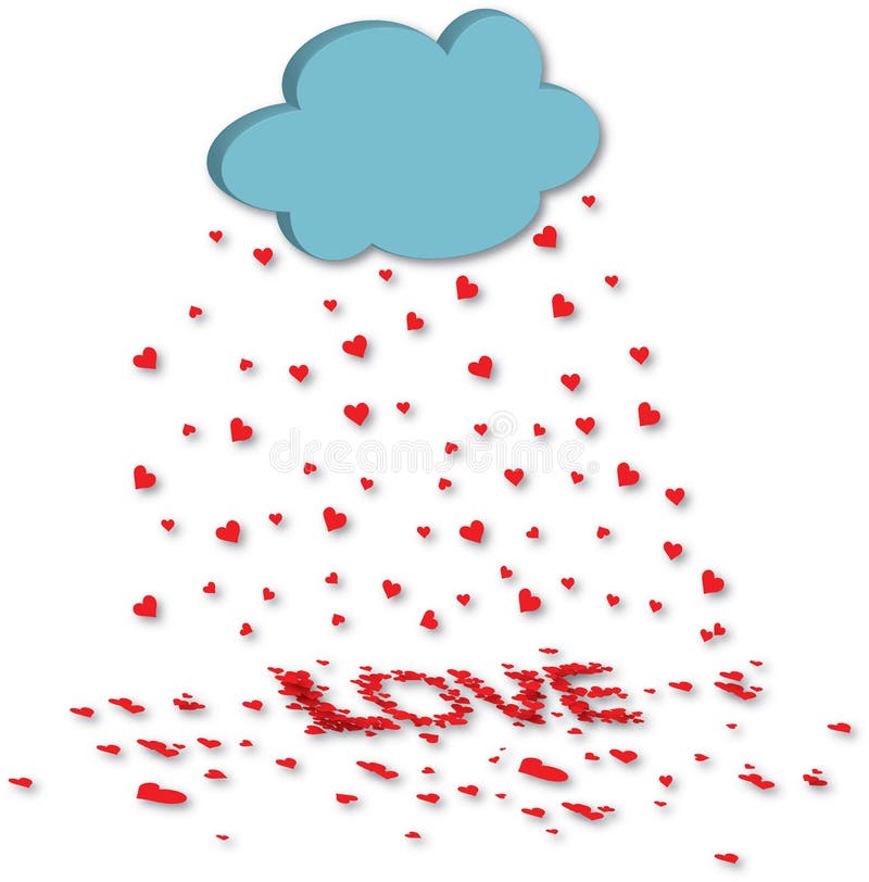 Rain of heart stock illustration. Illustration of hearts - 76403778