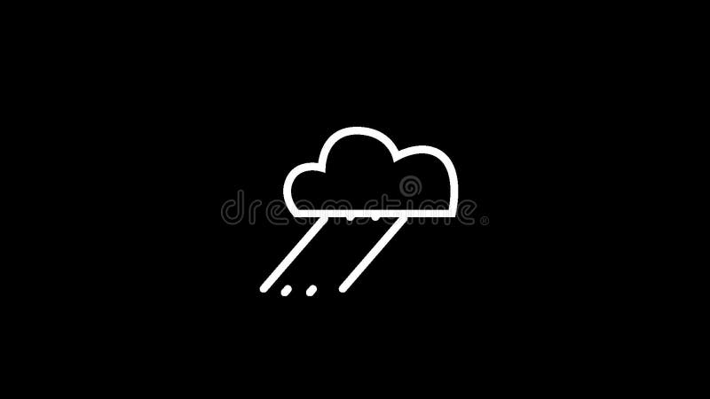 Rain Icon Animation on Transparent Background Stock Video - Video of ...