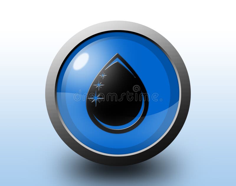 Rain Icon. Circular Glossy Button. Stock Illustration - Illustration of ...
