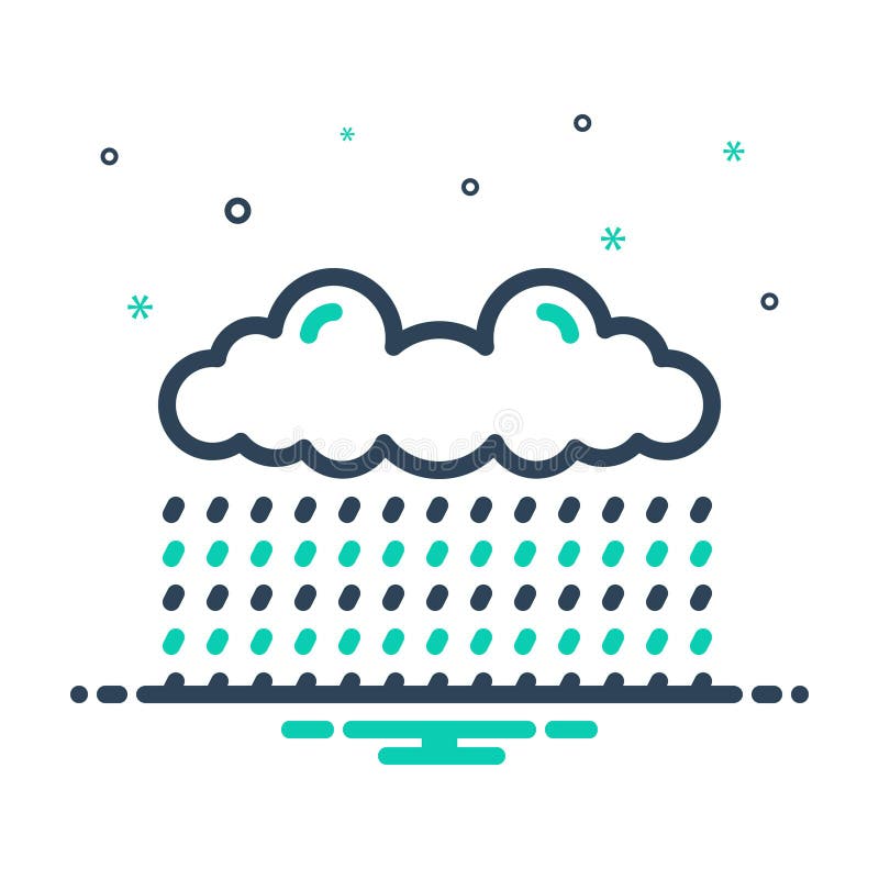 Mix Icon for Rain, Cloud and Wet Stock Illustration - Illustration of ...
