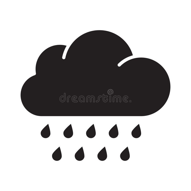 Rain Icon. Cloud Rain Symbol. Stock Vector - Illustration of rain, fall ...