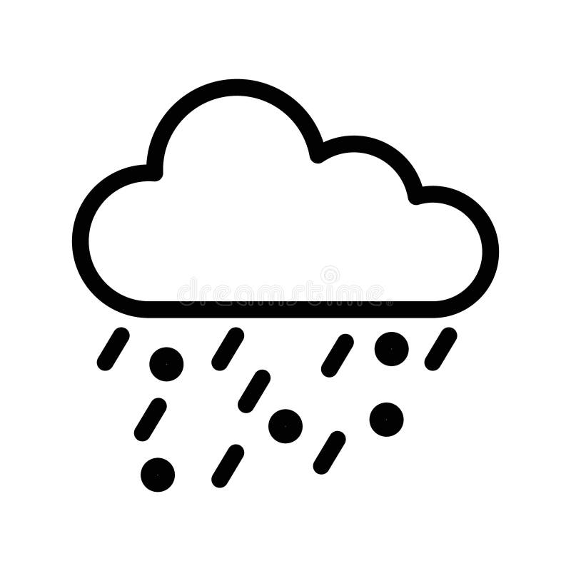 Rain Icon Linear Logo Mark in Black and White Stock Vector ...
