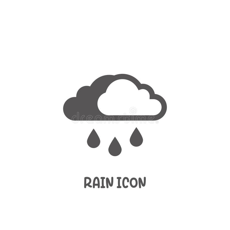 Rain Icon in Trendy Flat Style Isolated on Transparent Background ...