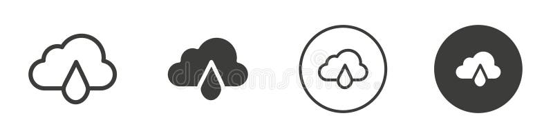 Rain Icon Simple Outline Vector Logo Stock Vector - Illustration of ...