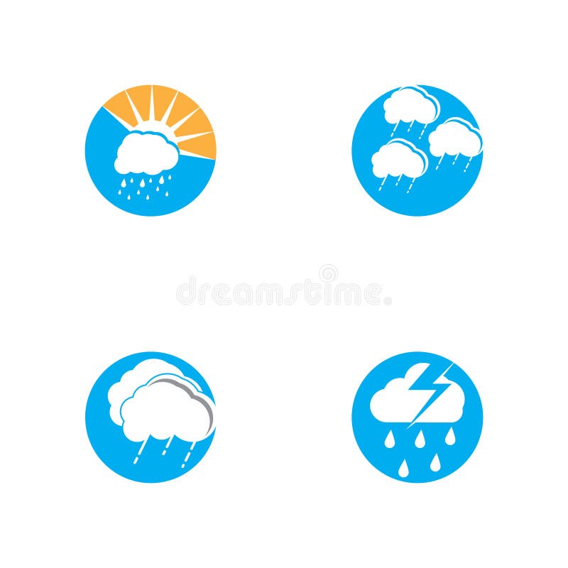 Rain Icon and Symbol Vector Template Illustration Stock Illustration ...