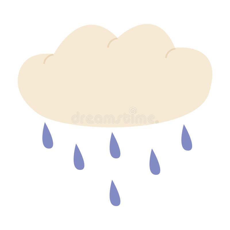 Rain Icon in Trendy Flat Style Isolated on White Background. Cloud Rain ...