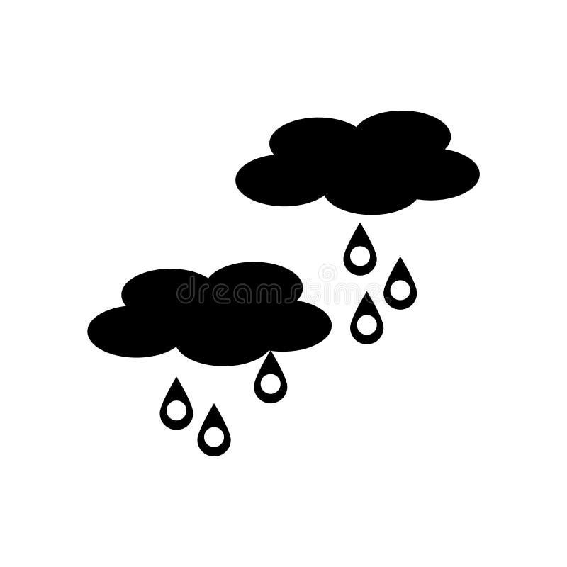 Rain Icon Vector Isolated on White Background, Rain Sign , Black ...