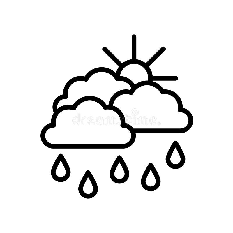 Rain Icon Vector Isolated on White Background, Rain Sign Stock Vector ...