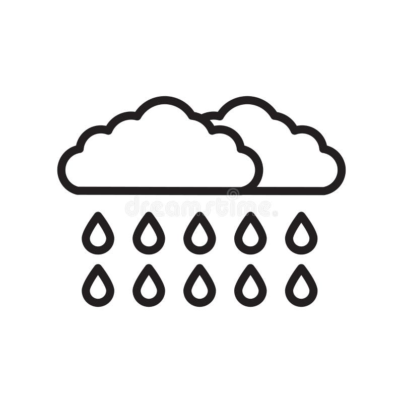 Rain Icon Vector Isolated on White Background, Rain Sign Stock Vector ...