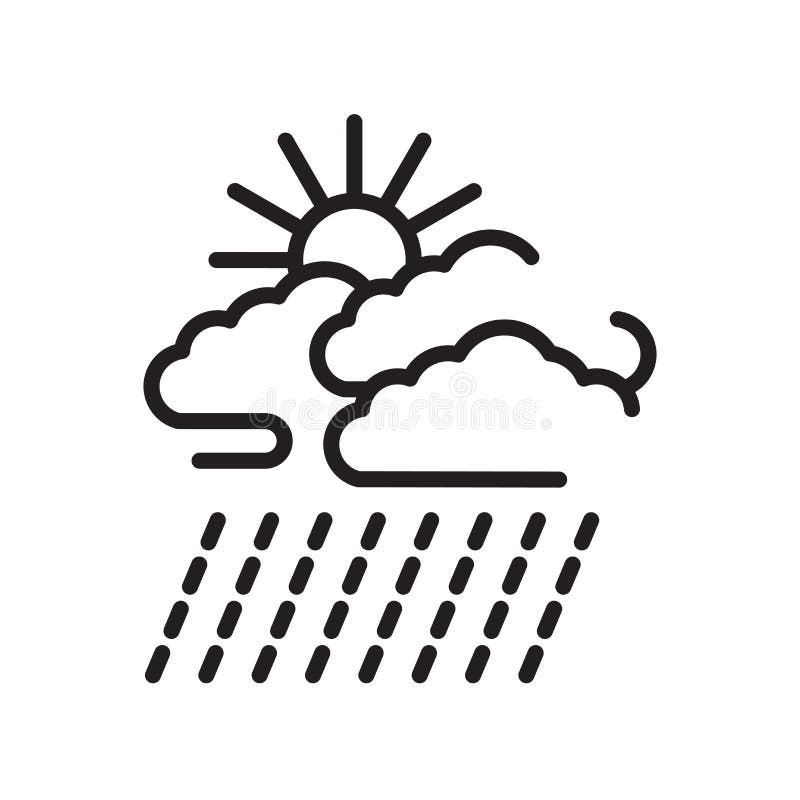 Rain Icon Vector Isolated on White Background, Rain Sign Stock Vector ...