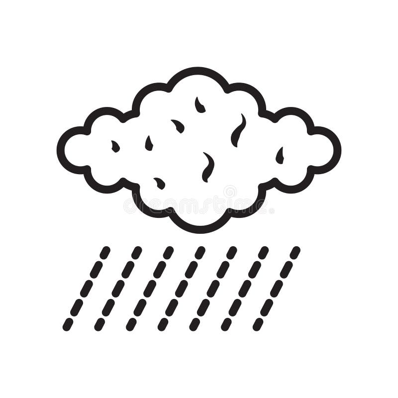 Rain Icon Vector Isolated on White Background, Rain Sign Stock Vector ...