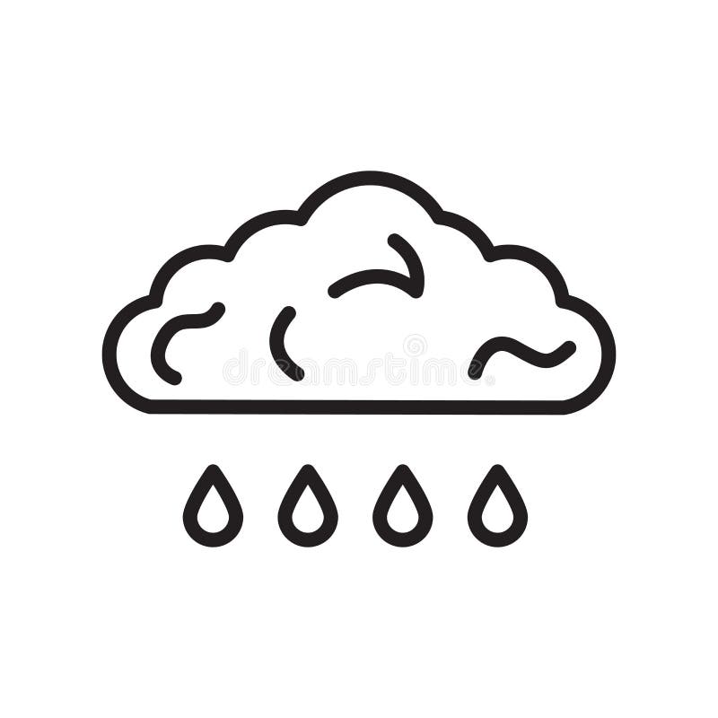 Rain Icon Vector Isolated on White Background, Rain Sign Stock Vector ...