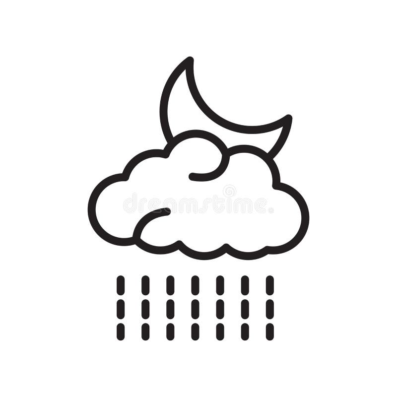Rain Icon Vector Isolated on White Background, Rain Sign Stock Vector ...