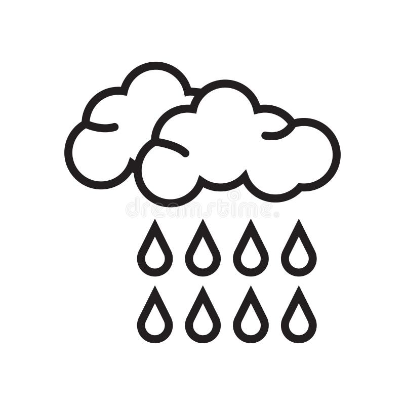 Rain Icon Vector Sign And Symbol Isolated On White Background, Rain ...