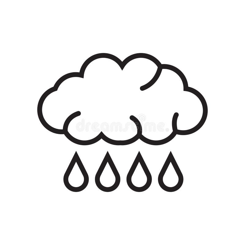 Rain Icon Vector Sign and Symbol Isolated on White Background, Rain ...
