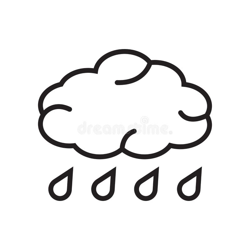 Rain Icon Vector Sign and Symbol Isolated on White Background, Rain ...