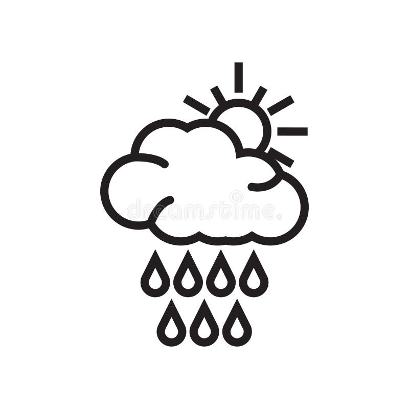 Rain Icon Vector Sign and Symbol Isolated on White Background, Rain ...