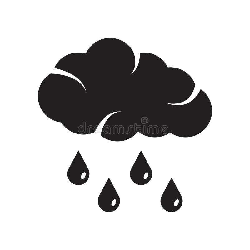 Rain Icon Vector Sign and Symbol Isolated on White Background, Rain ...
