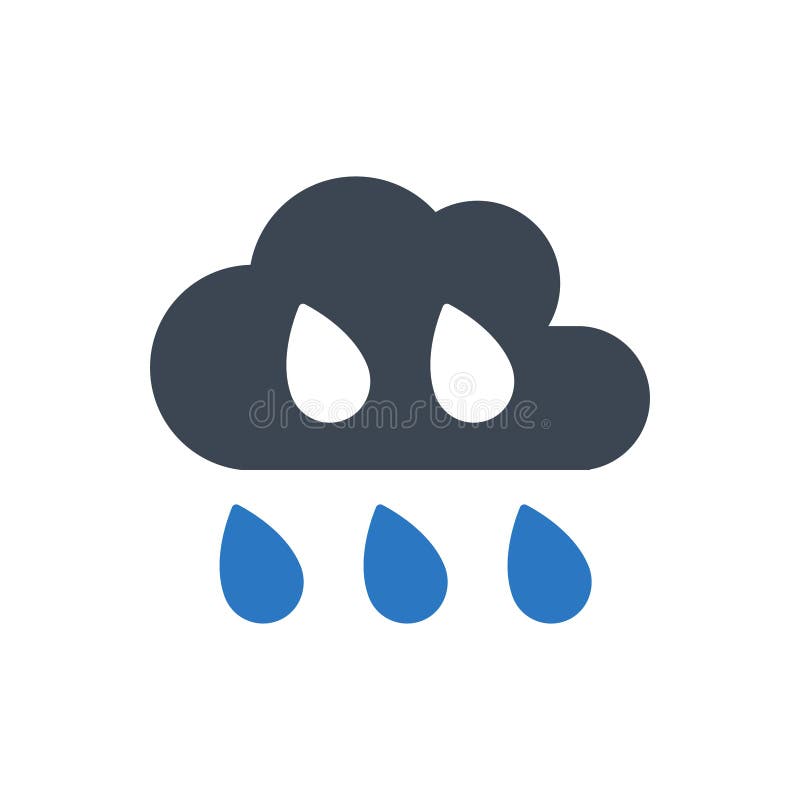 Heavy Rain Icon stock vector. Illustration of drops - 120492804