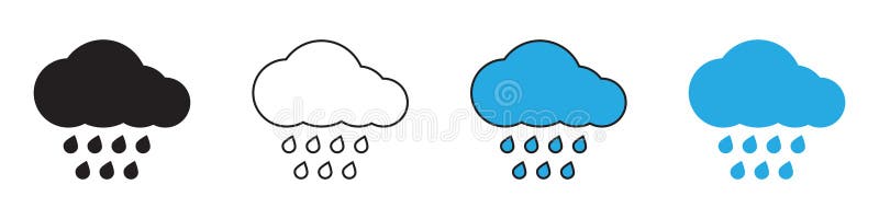 Rain Icons Collection. Cloud Rain Icon for Your Web Site Design, Logo ...