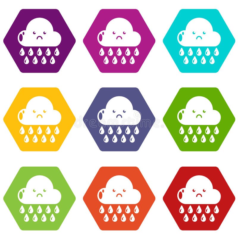 Rain icons set 9 stock illustration. Illustration of simple - 124773535