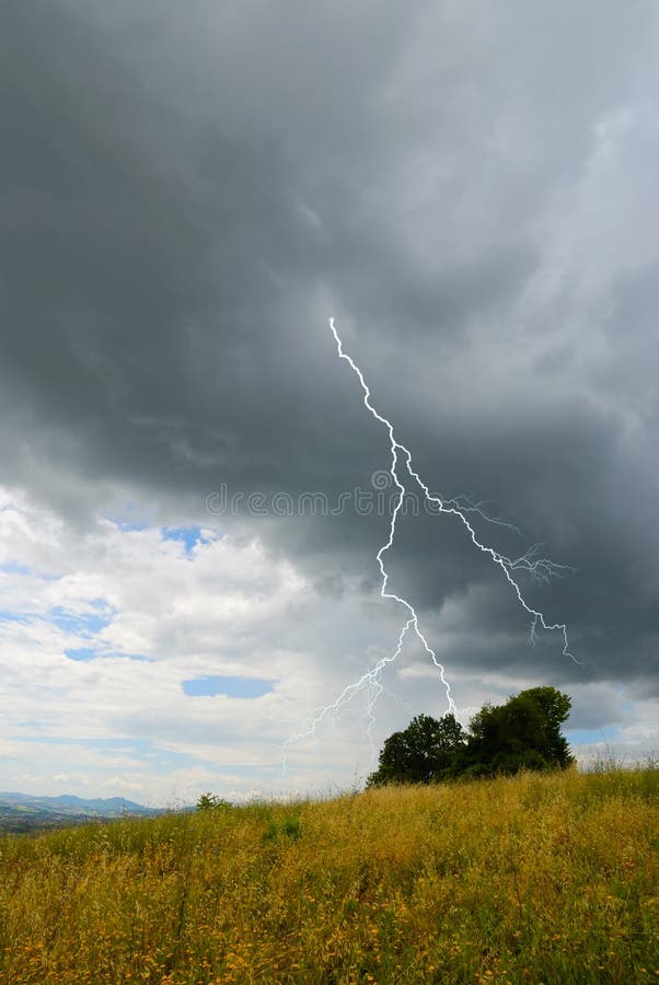 Rain incoming stock image. Image of tree, mountain, summer - 15991253