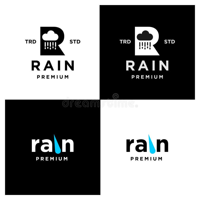 Rain Letter R Logo Icon Design Modern Logo Set Collection Stock ...