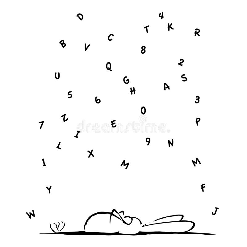 Rain of letters, rabbit stock vector. Illustration of letter - 37610994