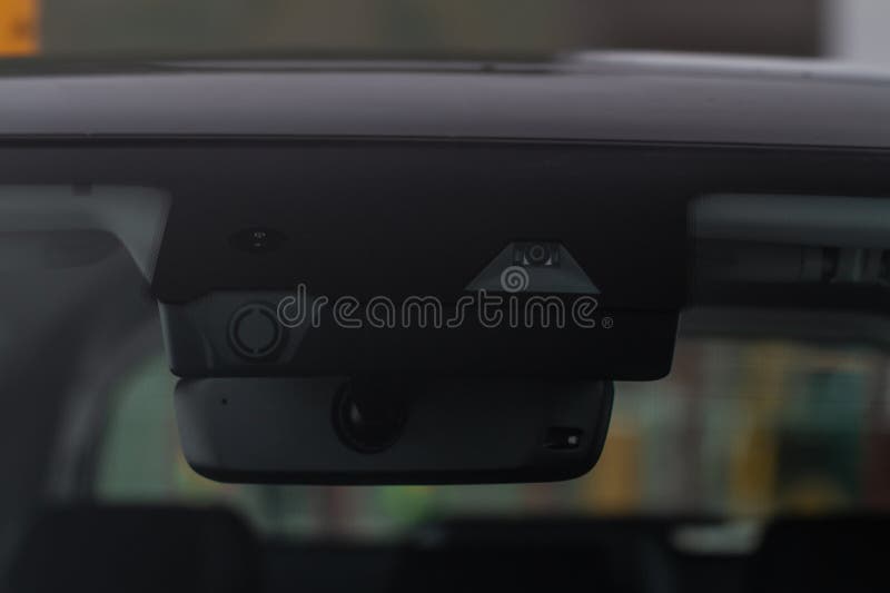 Rain and Light Sensor on the Windshield of the Car. Stock Image - Image ...