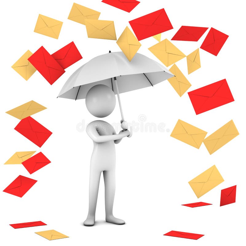 Rain of Mail. stock illustration. Illustration of businessman - 15087556