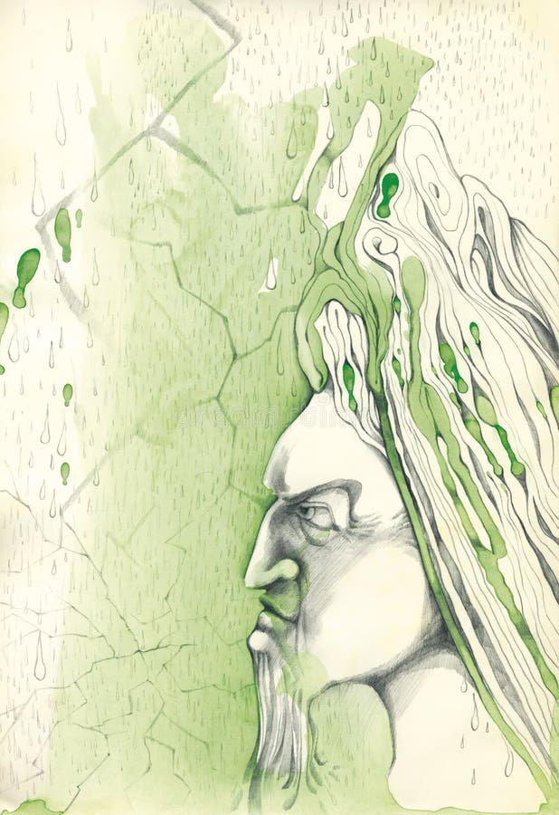 Rain Master Illustration stock illustration. Illustration of pencil ...