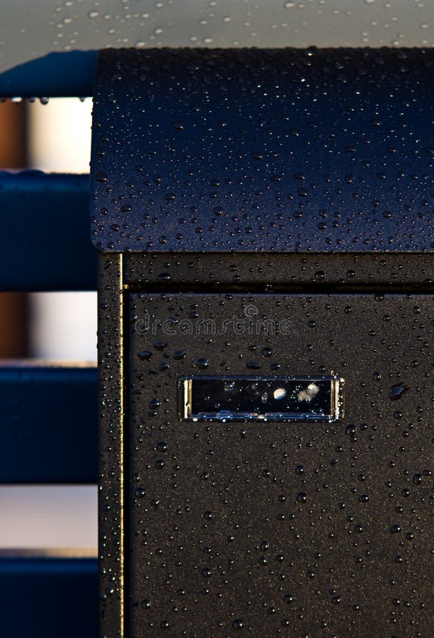 Rain on modern mailbox stock photo. Image of mail, modern - 53182444