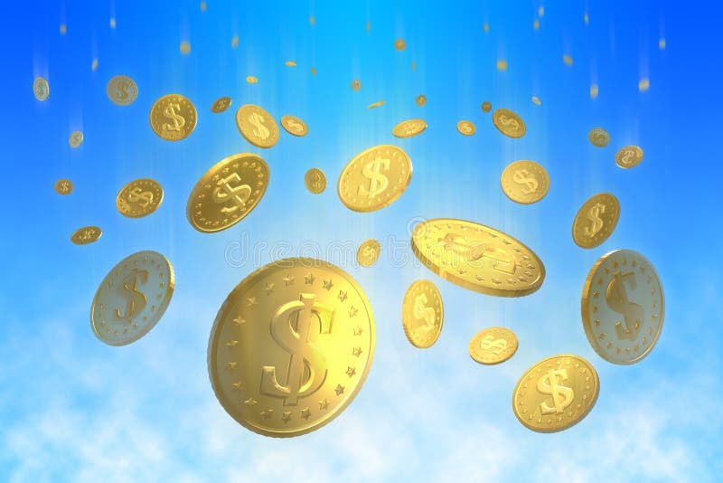 Rain of money stock illustration. Illustration of rain - 15170435