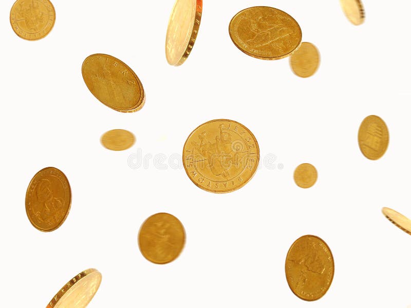 Money Coins Falling Raining Down Stock Image - Image of isolated, coin ...