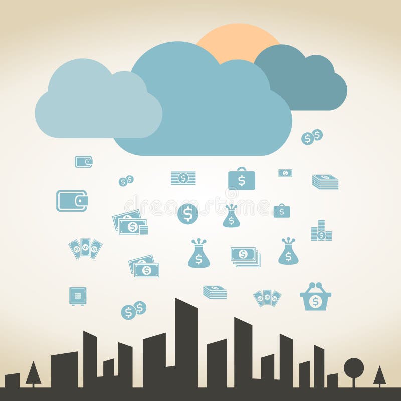 Rain money stock vector. Illustration of icon, businessman - 49746728