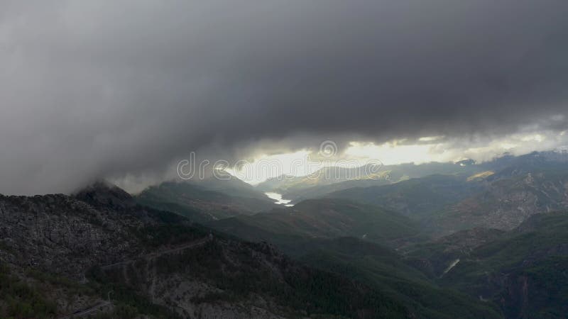 Rain in the Mountains Aerial View 4 K Stock Footage - Video of mountain ...