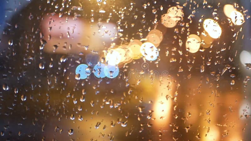 Rain Night Drops Puddle on Asphalt City Stock Footage - Video of dark ...