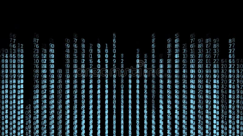 Rain of Numbers in Computer. Motion. Beautiful Hacker Background with ...