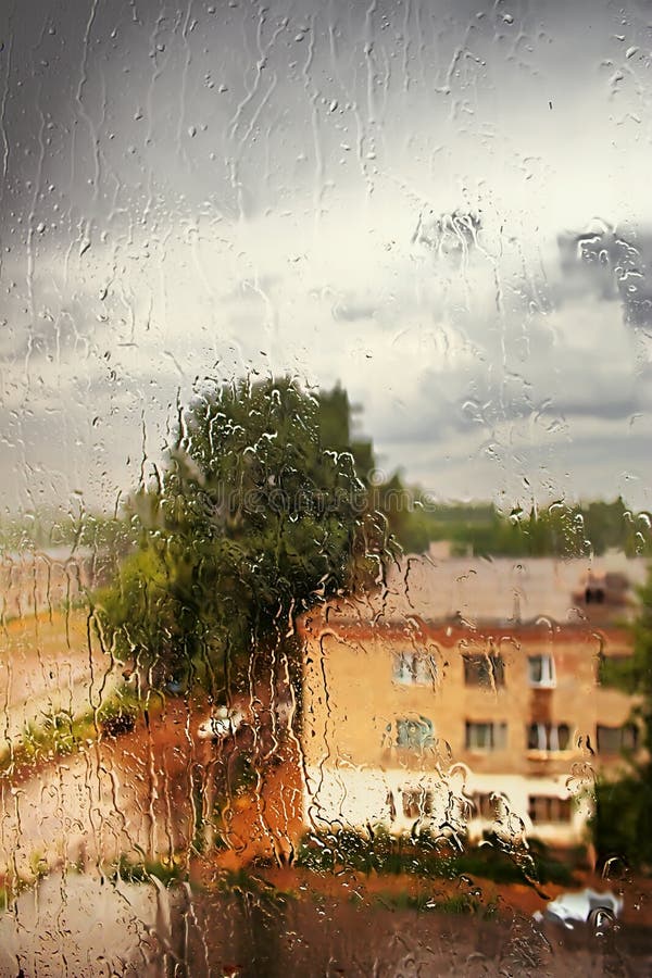 Rain outside the window stock image. Image of water, season - 5802471